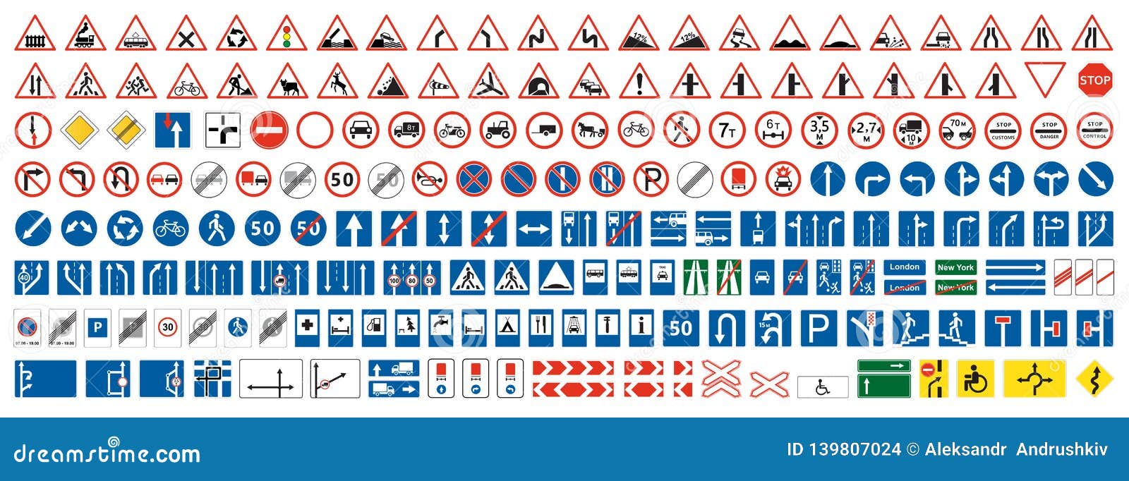Set road signs stock vector. Illustration of street - 139807024 Set road signs stock vector. Illustration of street - 139807024