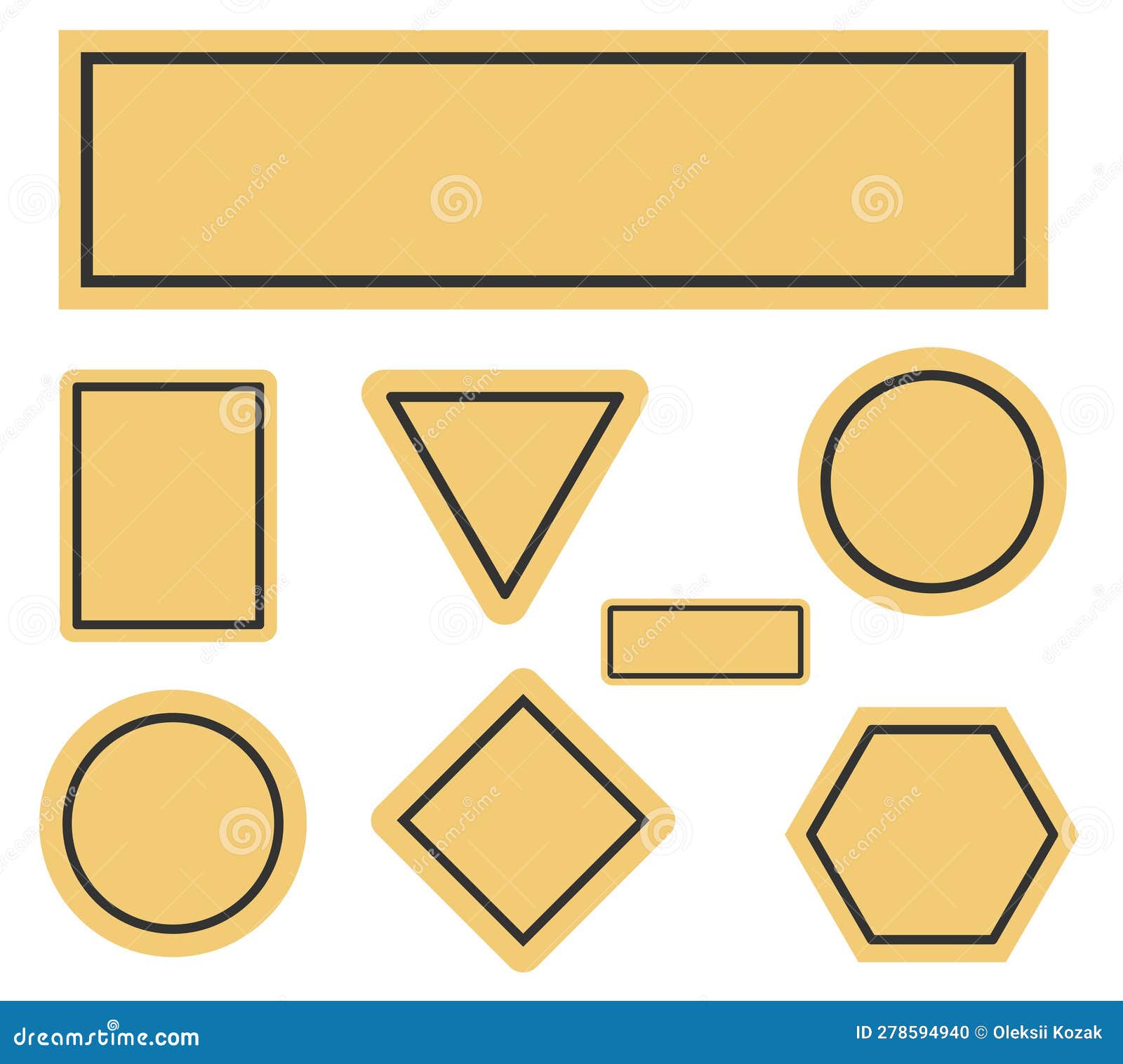 A Set of Road Signs without Inscriptions Isolated on a White Background ...