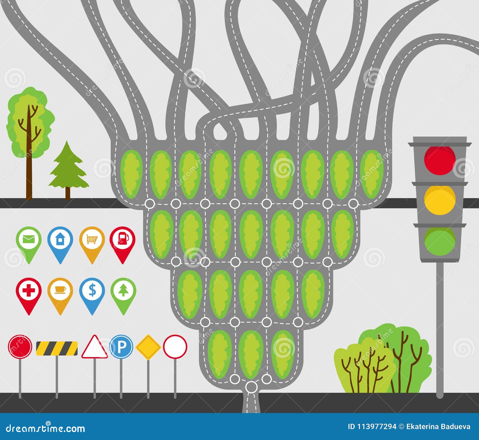 Transport Set, Road Junctions, Roads, Road Signs, Signs, Traffic Lights ...