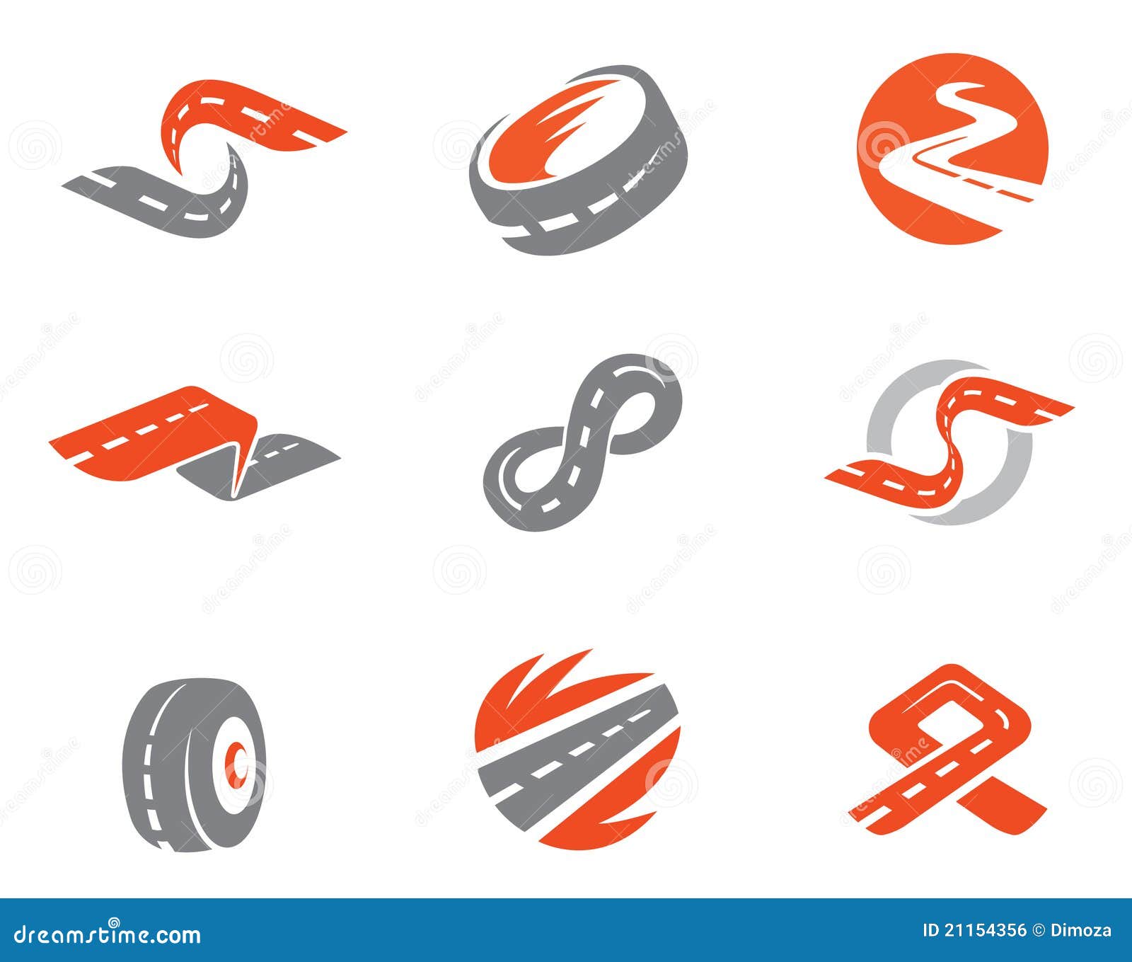Set of road symbols stock vector. Illustration of icon - 21154356