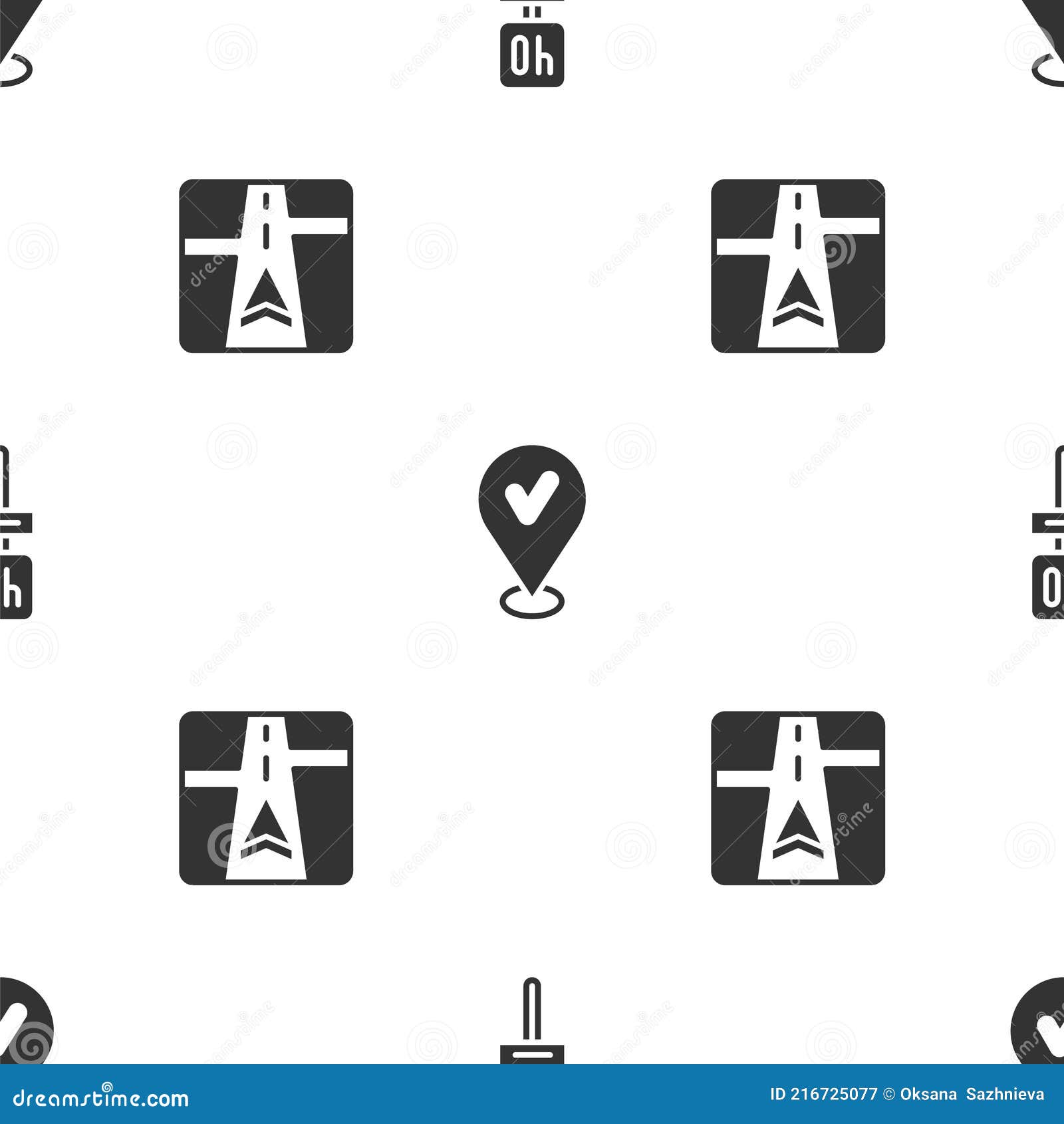 Set Road Traffic Sign, Location with Check Mark and Gps Device Map on ...