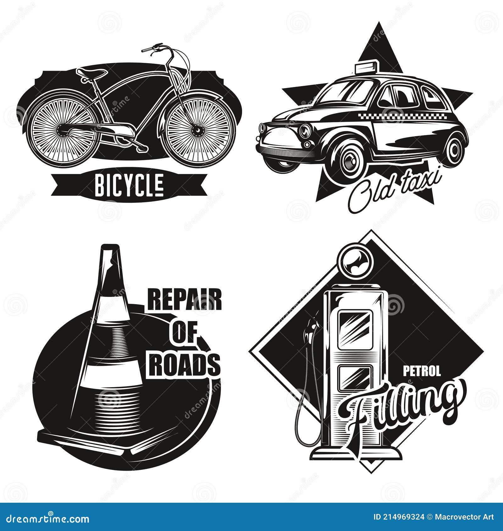 Set of Road, Transport Emblems, Labels, Badges, Logos. Isolated on ...