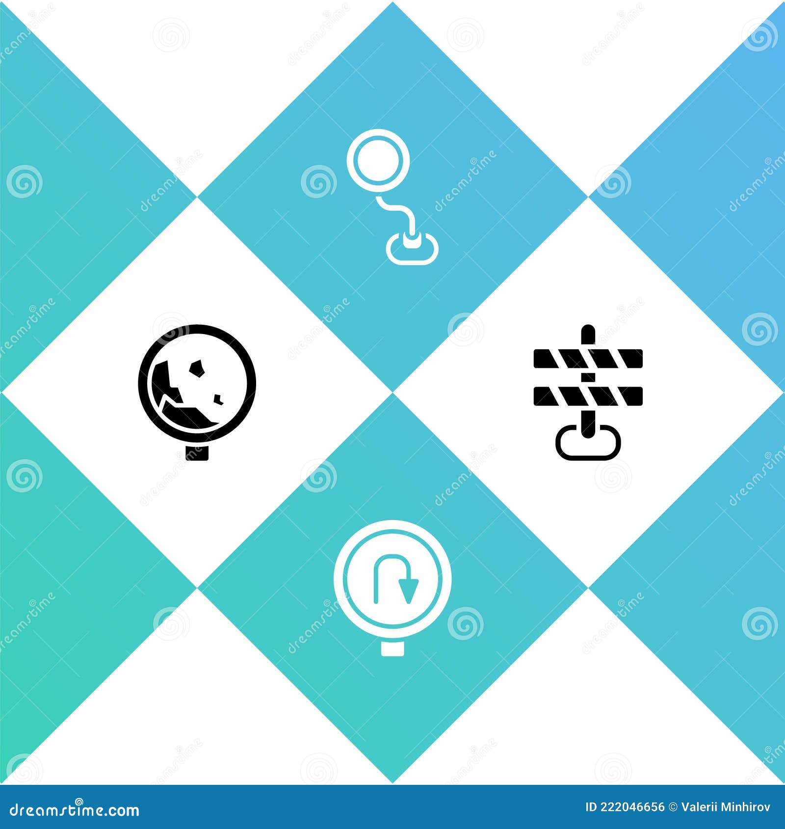 Set Road Warning Rockfall, Turn Back Road Sign, Traffic and Barrier ...