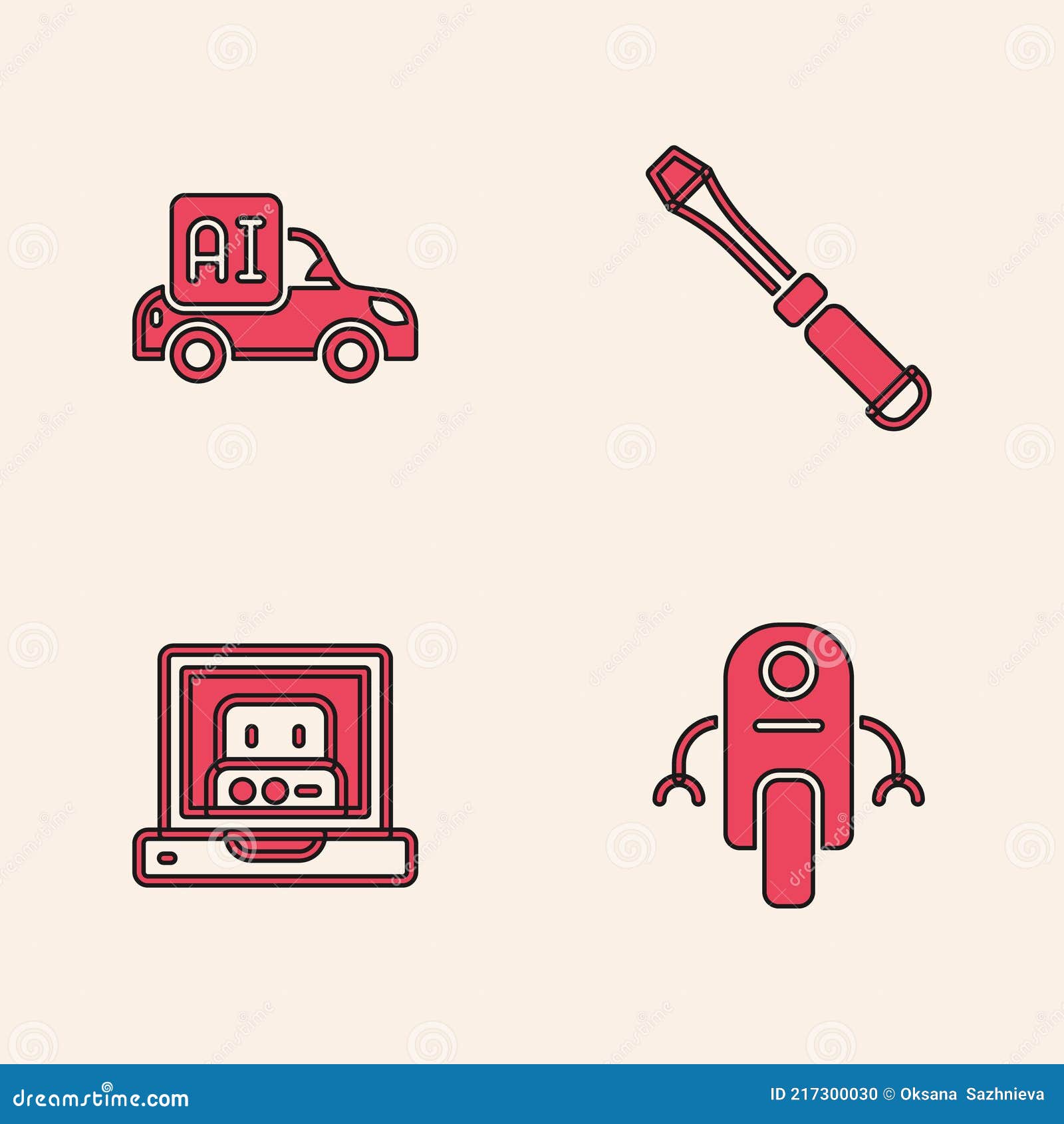Set Robot, Autonomous Smart Car, Screwdriver and Creating Robot Icon ... Set Robot, Autonomous Smart Car, Screwdriver and Creating Robot Icon ...