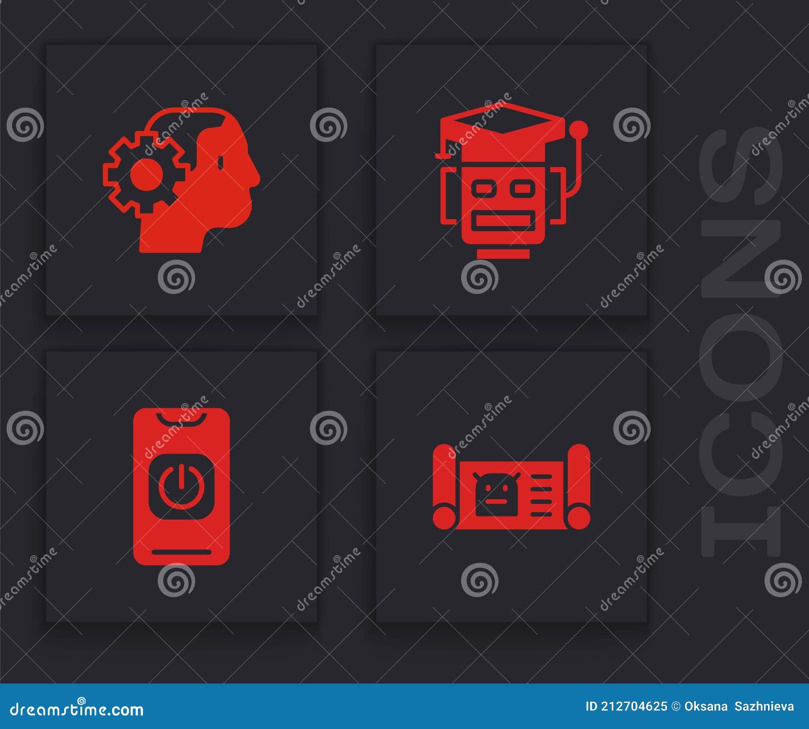 Set Robot Blueprint, Humanoid Robot, and Turn Off from Phone Icon ...