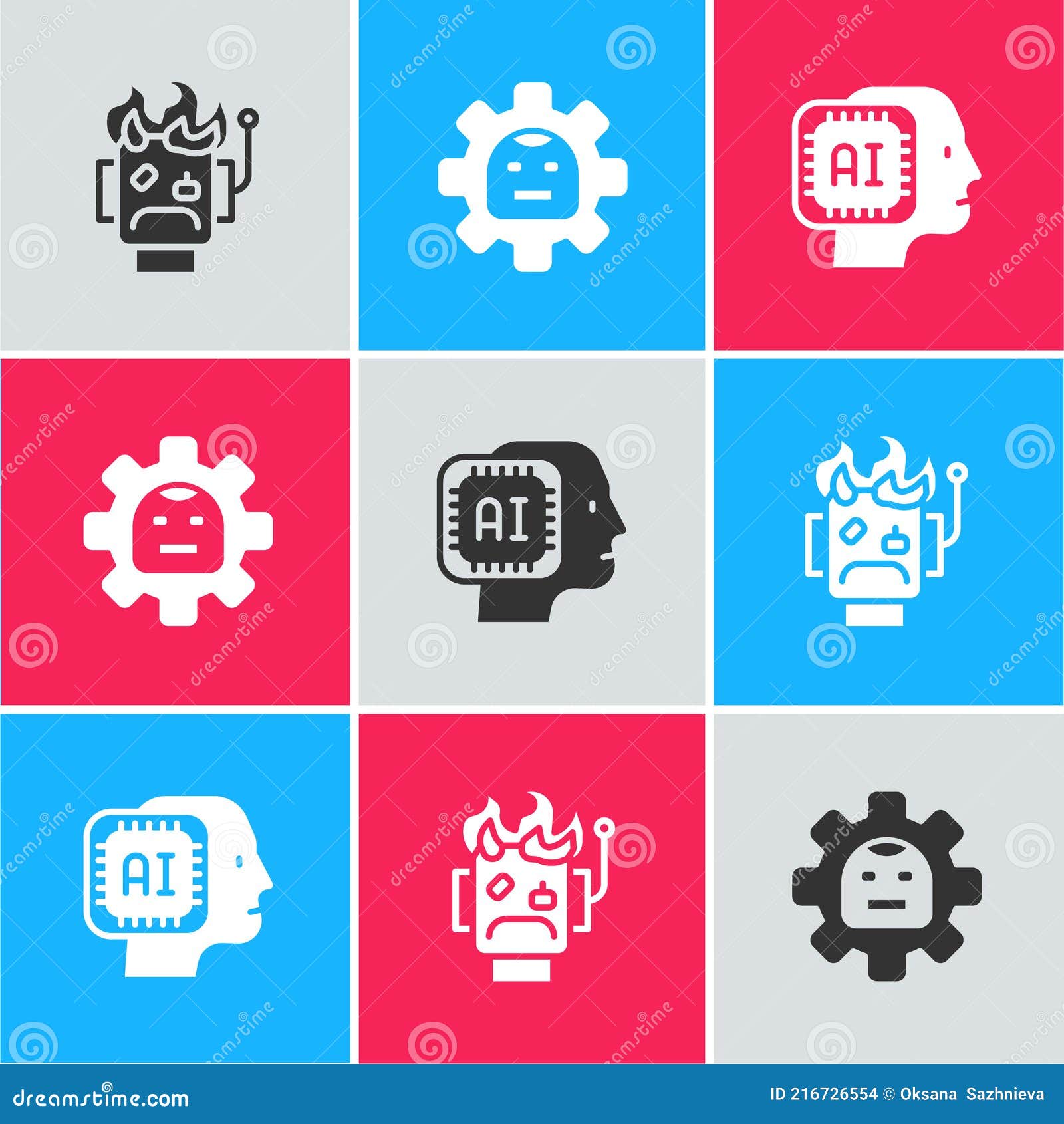 Set Robot Burned Out, and Humanoid Robot Icon. Vector Stock Vector ... Set Robot Burned Out, and Humanoid Robot Icon. Vector Stock Vector ...