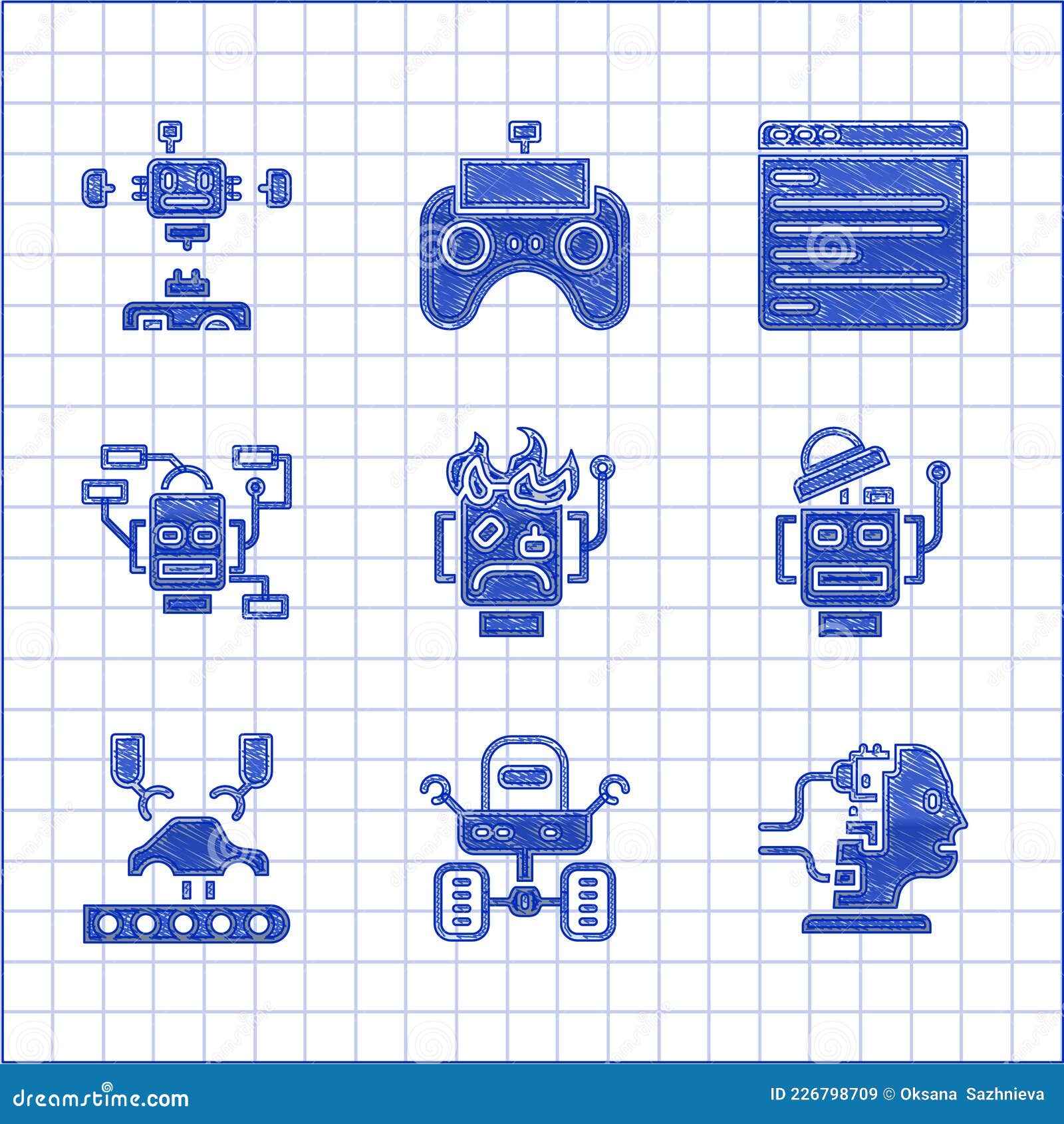 Set Robot Burned Out, Mars Rover, for Maintenance, Robotic Robot Arm on ...