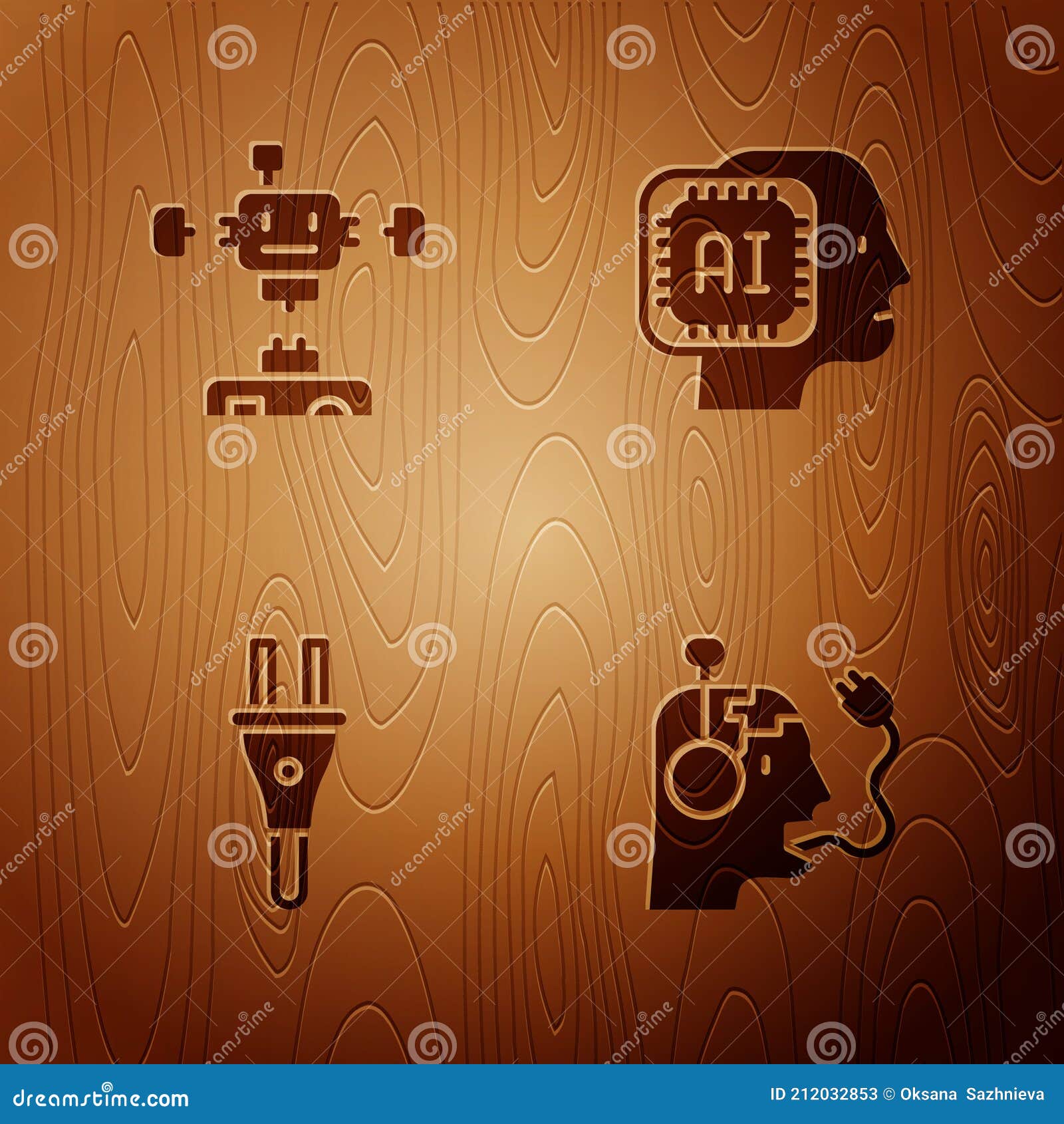 Set Robot Charging Battery, Disassembled Robot, Electric Plug and ...