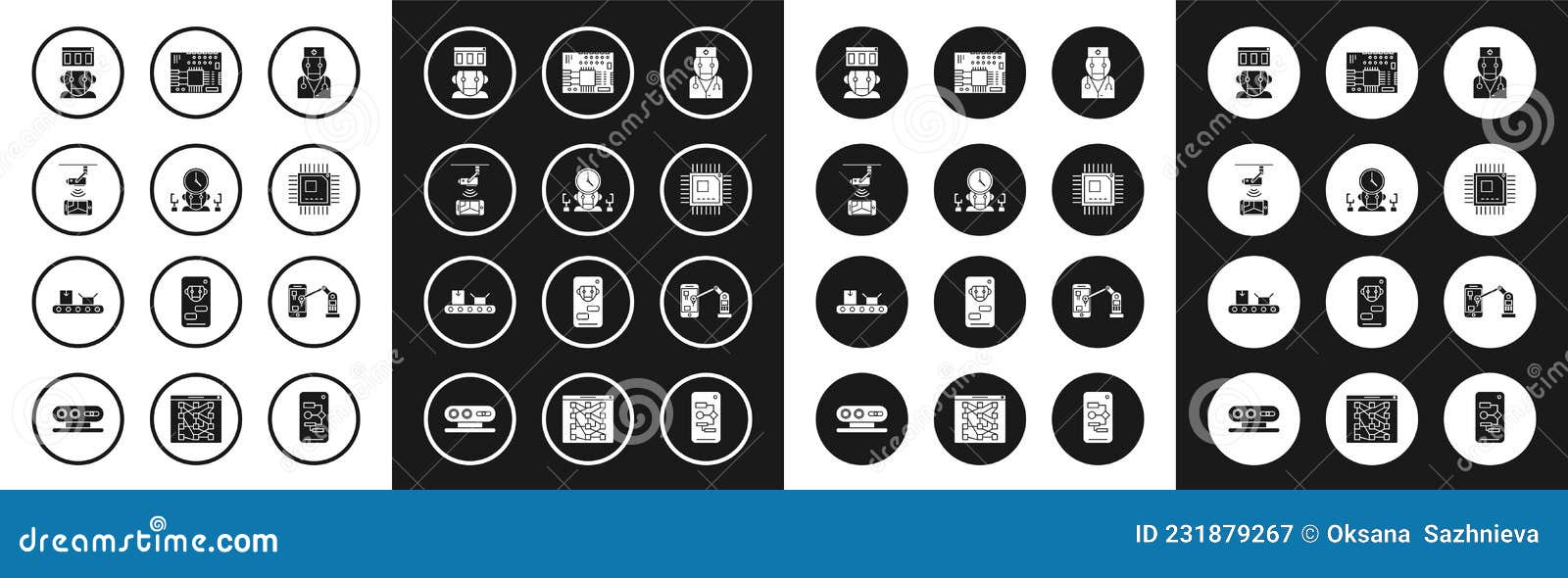 Set Robot Doctor, Wireless Controlling CCTV Security Camera, Processor with Microcircuits CPU ...