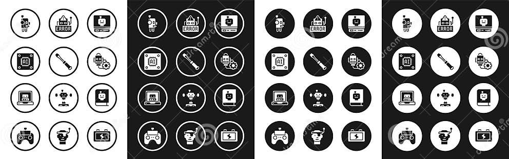 Set Robot, Screwdriver, Processor with Microcircuits CPU, Setting, Error Robot, User Manual and ...