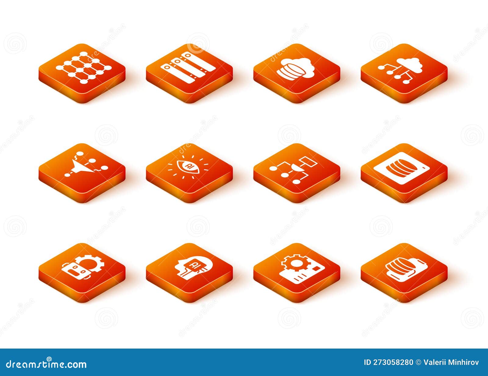 Set Robot Setting, Humanoid Robot, Funnel or Filter, Artificial Intelligence AI, Neural Network ...