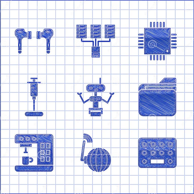 Set Robot, Social Network, Pills in Blister Pack, Document Folder ... Set Robot, Social Network, Pills in Blister Pack, Document Folder ...