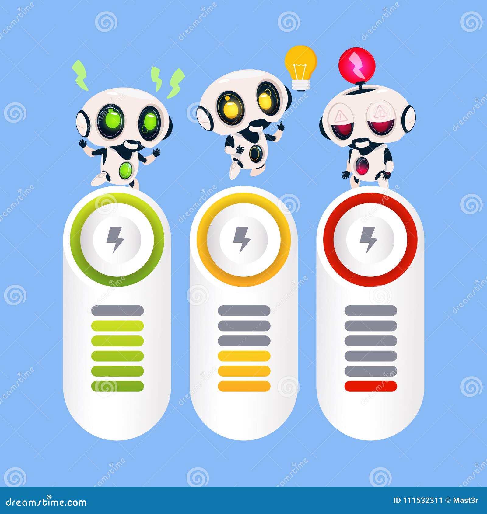 Set of Robots Template Infographic Elements for Modern Robotics ...