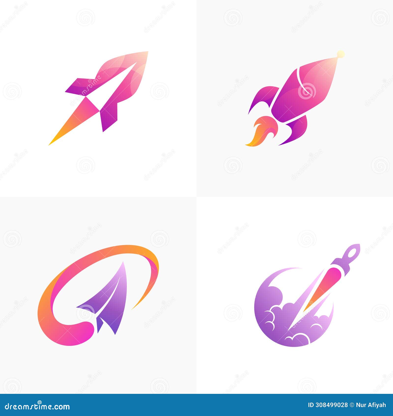 Set Rocket Logo Vector, Modern Style Design, Up Logos Stock ...