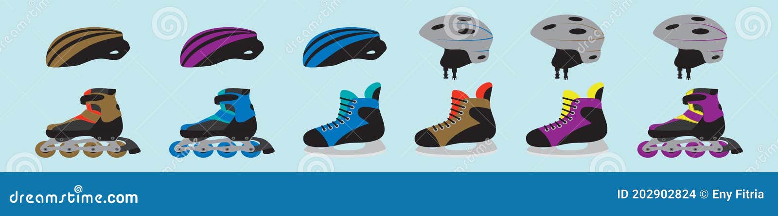 Set of Roller Derby Cartoon Icon Design Template with Various Models ...