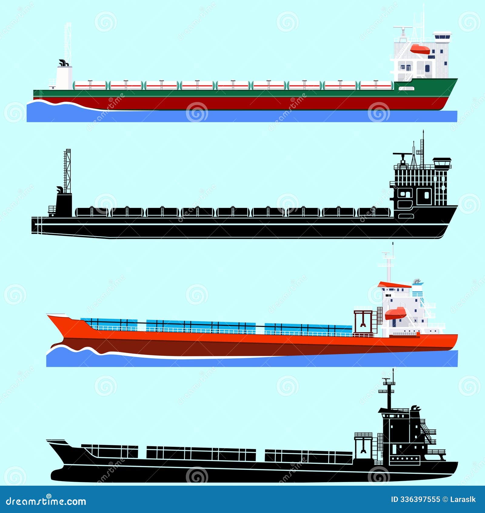 Set of roller ships stock illustration. Illustration of container ...
