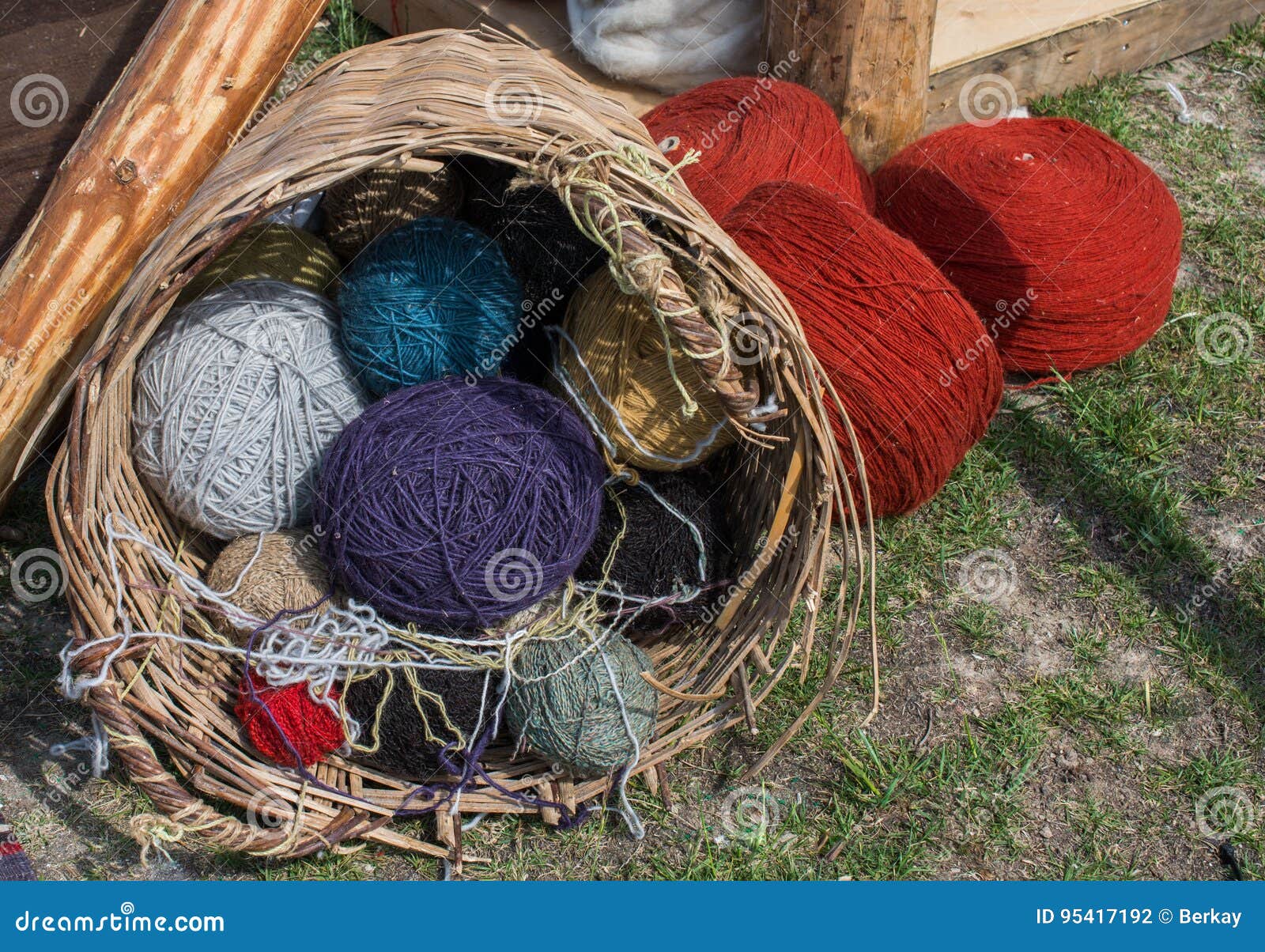 Set of Rolls of Colotful String Stock Photo - Image of linen, still ...