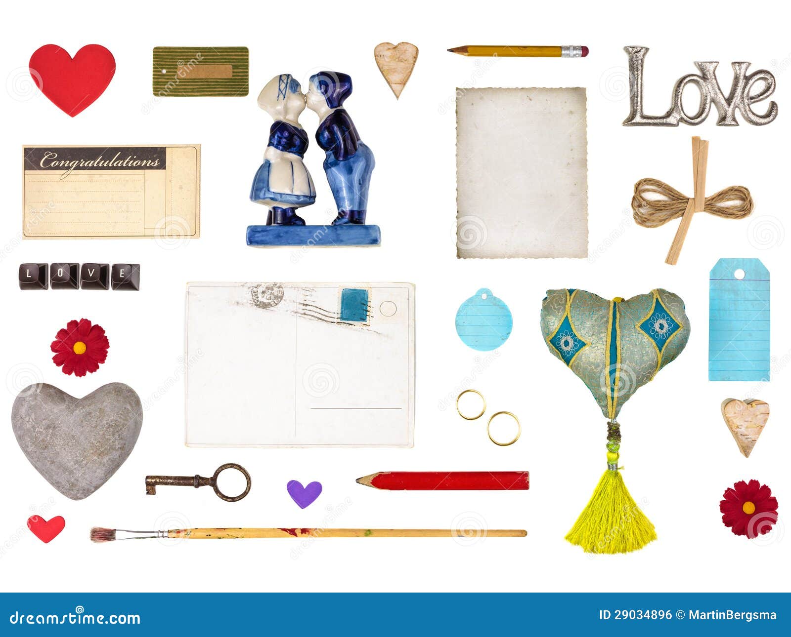 Set of Romantic Objects for Valentine and Other Love Designs Stock ...