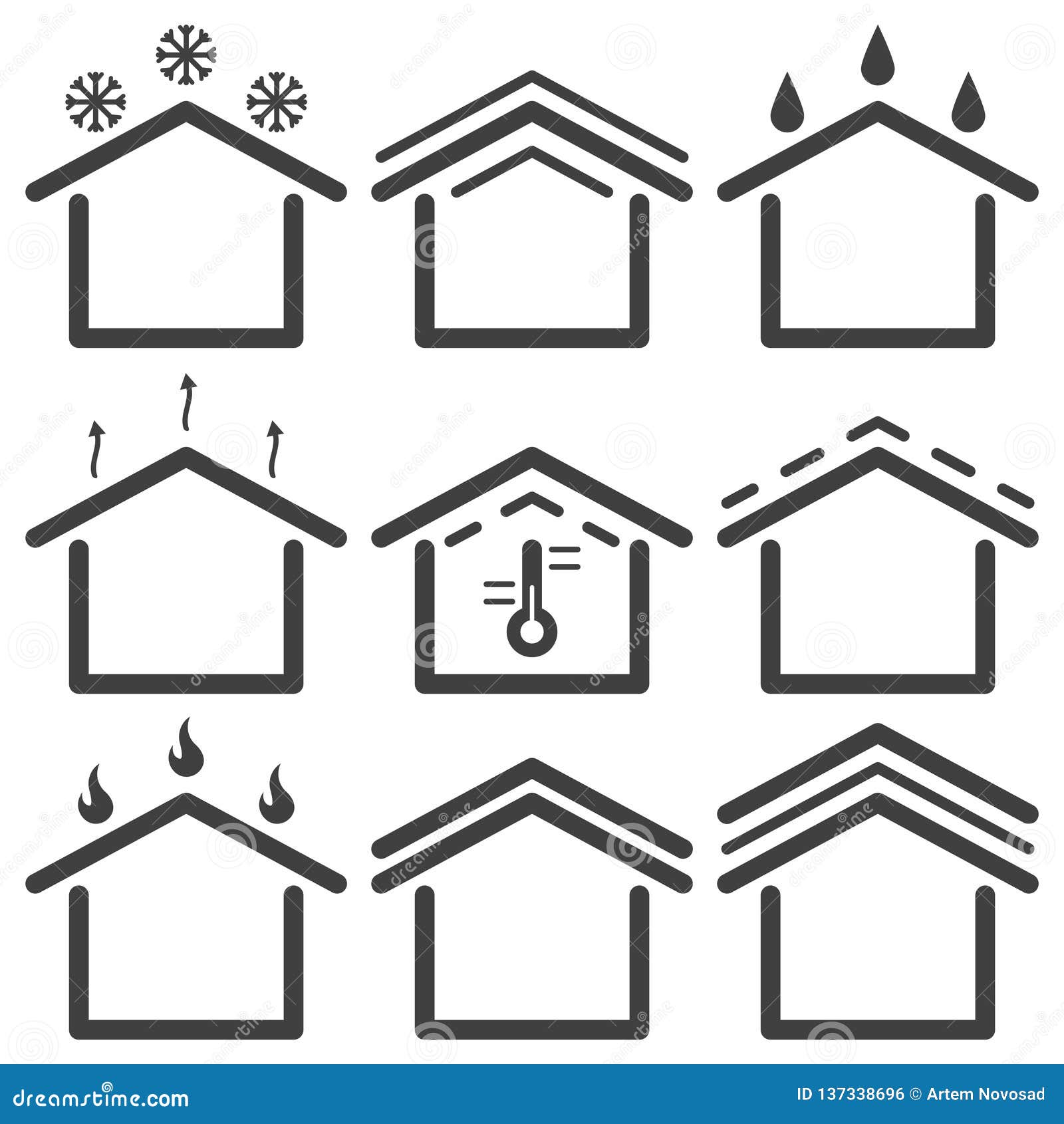 Set of Roofing Icons. Vector on White Background. Stock Vector ...