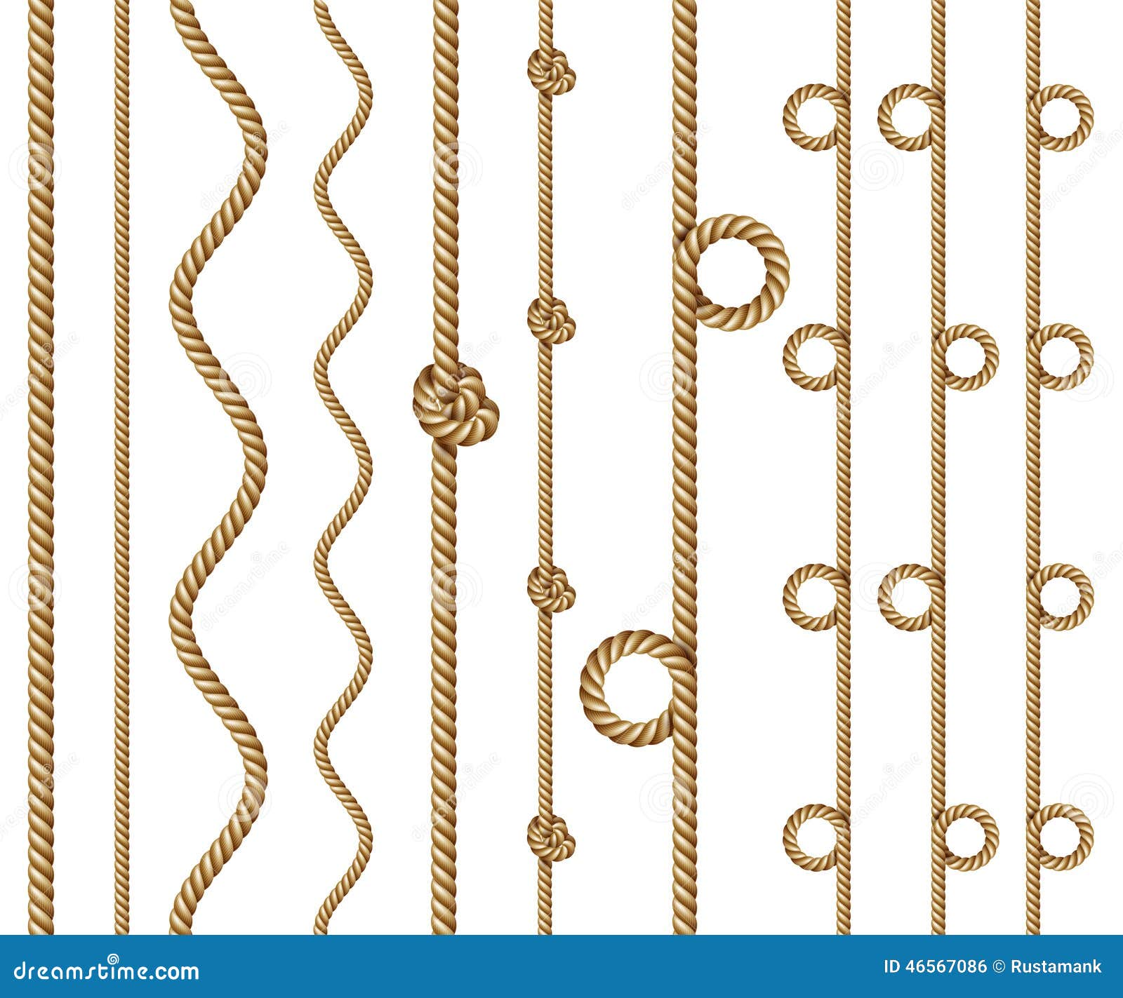 Set Of Rope Borders Vector Illustration | CartoonDealer.com #46567086