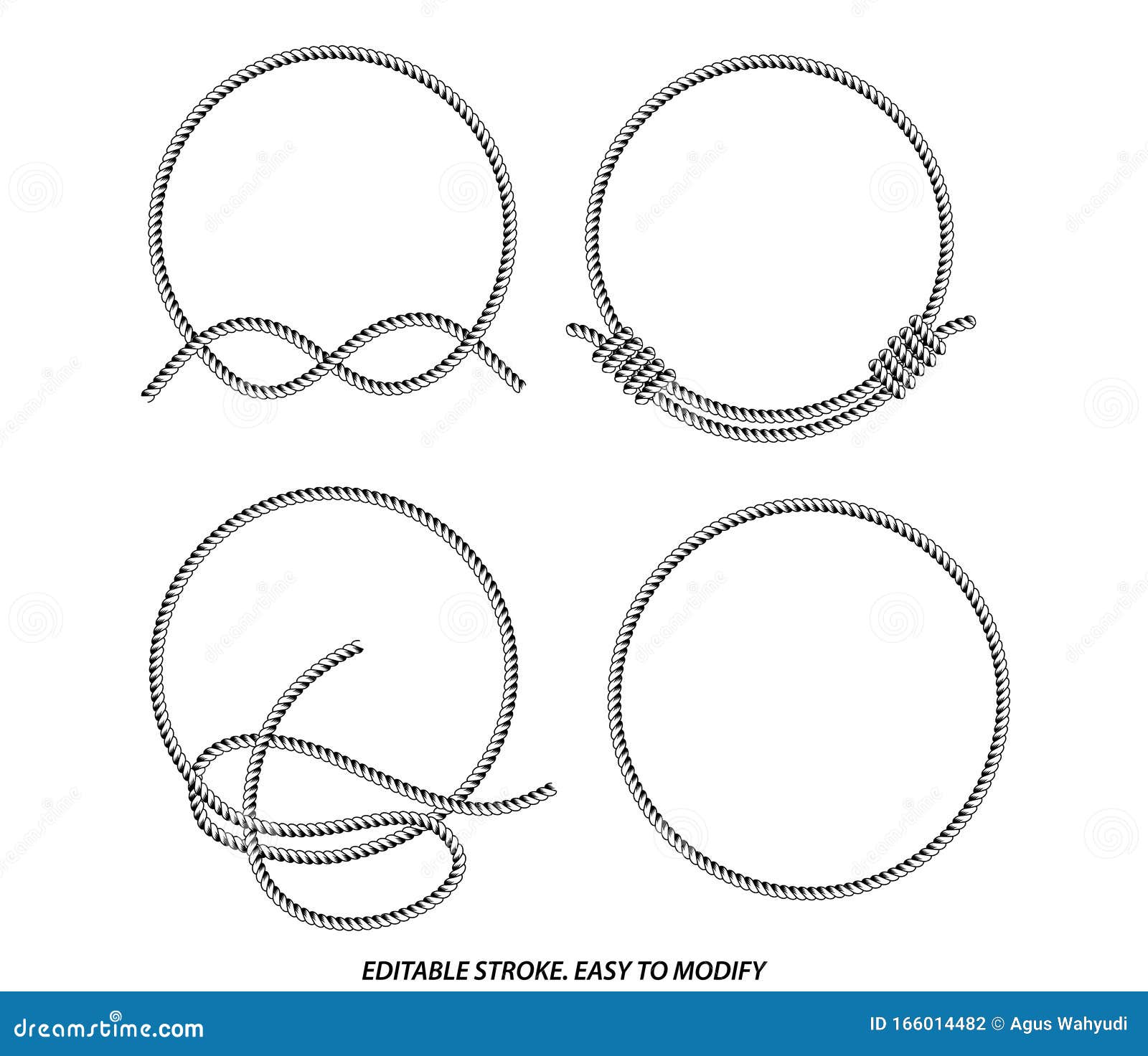 Set of Rope or Cowboy Lasso Concept. Stock Illustration - Illustration ...