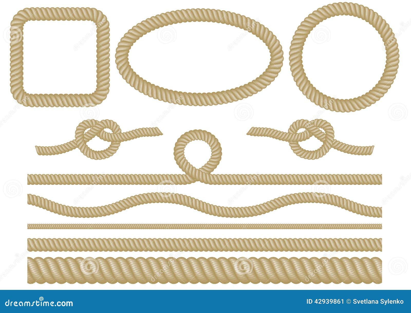Set of rope stock vector. Illustration of bind, cutout - 42939861