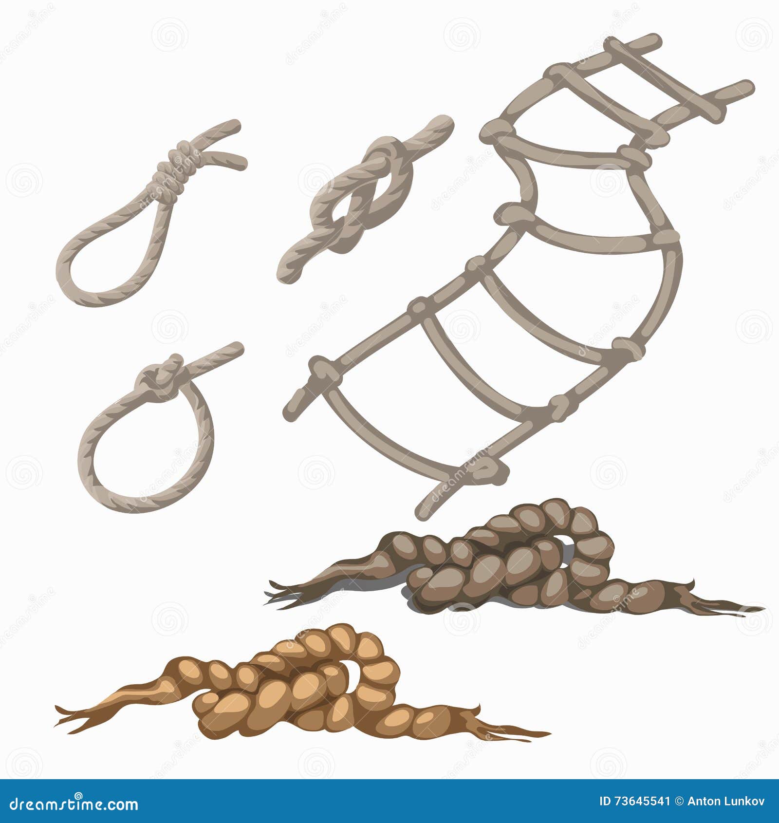 Bowline Loop Climbing Rope Knot Symbols Cartoon Vector | CartoonDealer ...