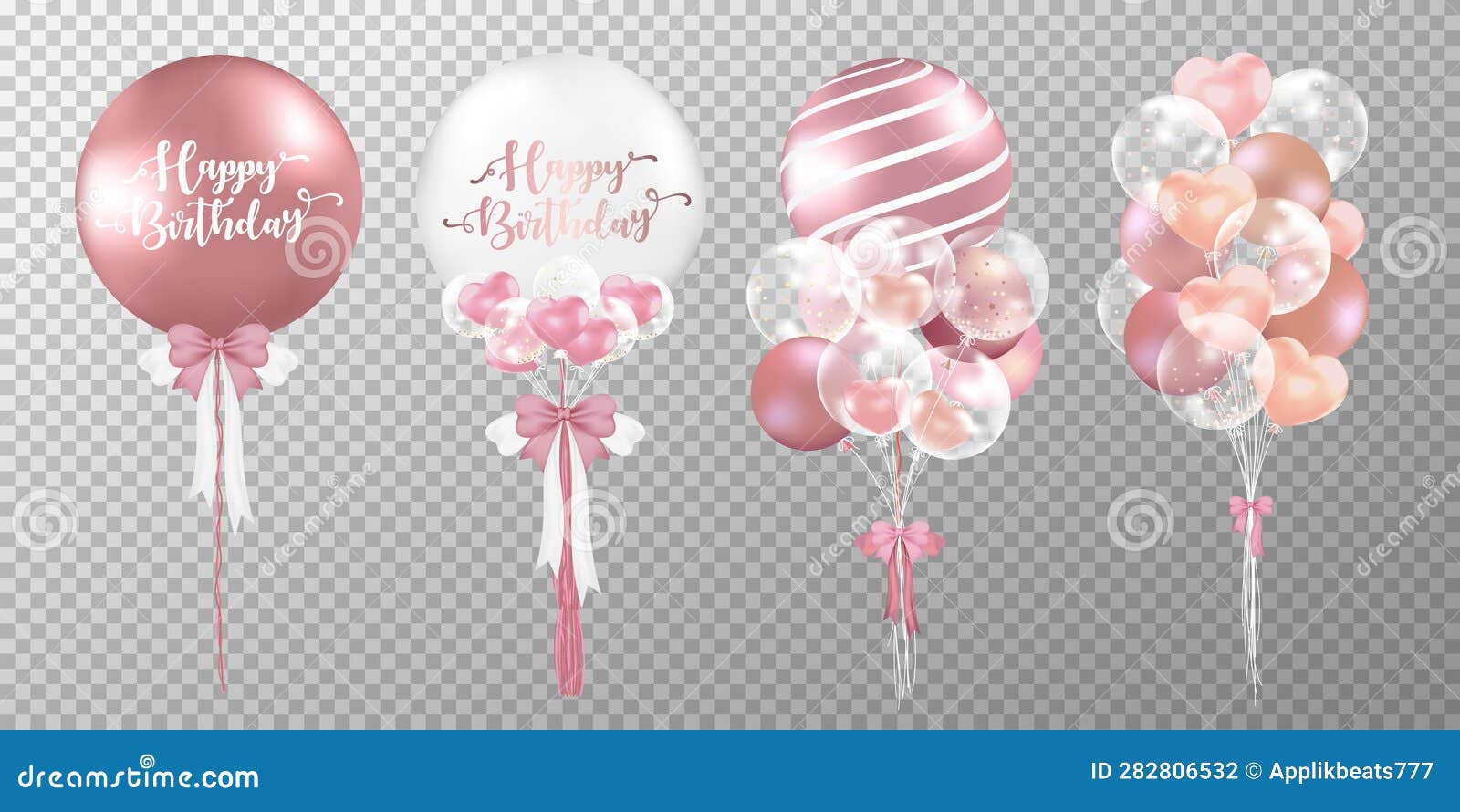 Set of Rose Gold Balloons on Transparent Background Stock Vector ... Set of Rose Gold Balloons on Transparent Background Stock Vector ...