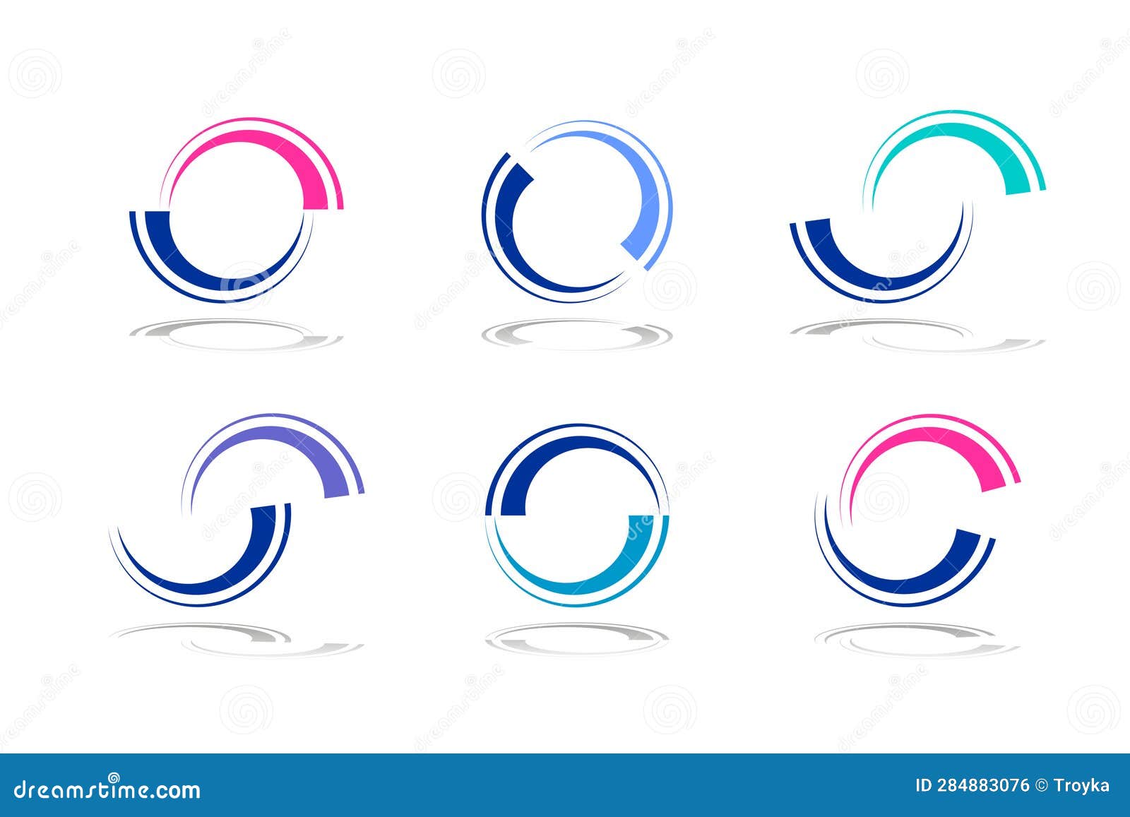 Set of Rotation Design Elements. Abstract Dynamic Icons Stock Vector ...