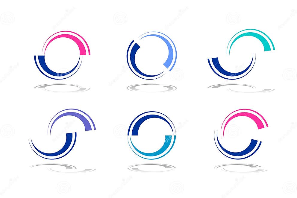 Set of Rotation Design Elements. Abstract Dynamic Icons Stock Vector ...