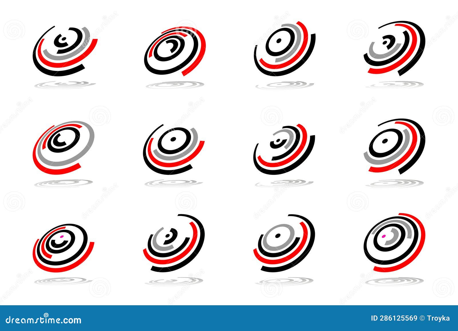 Set of Rotation Elements for Logo Design. Abstract Icons Stock Vector ...