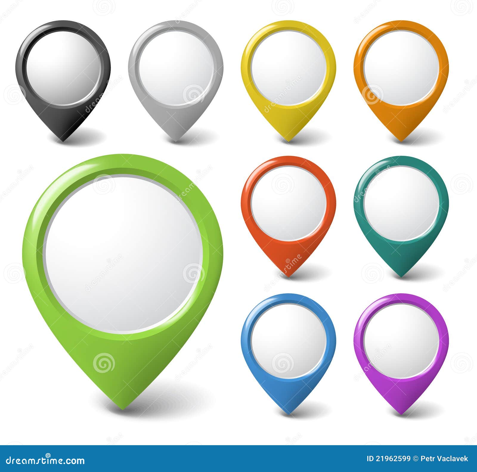 Set of round 3D pointers stock illustration. Illustration of ...