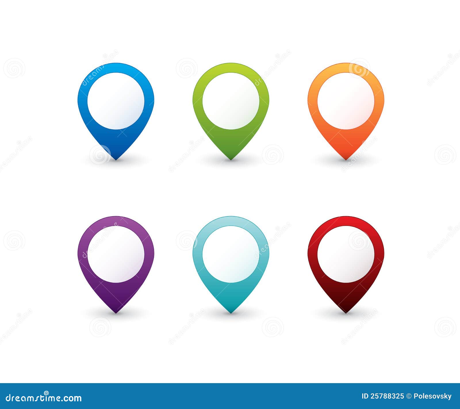 Set of round 3D pointers stock illustration. Illustration of border ...