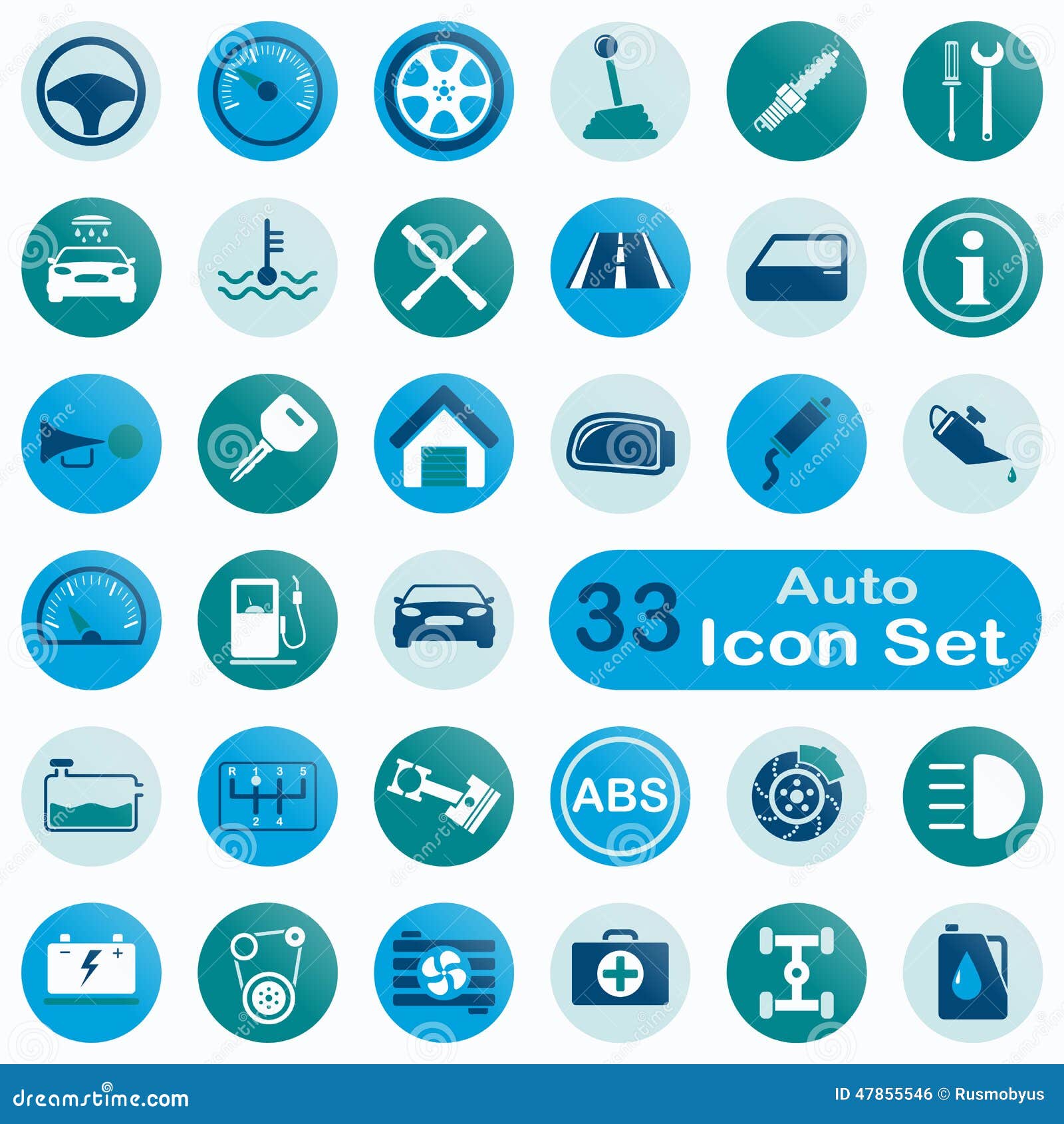 Set of round auto icons stock vector. Illustration of green - 47855546