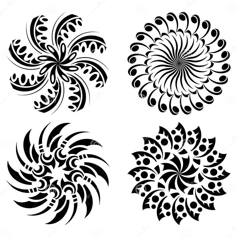 Set of Round Black Design Elements - Vector Stock Vector - Illustration ...