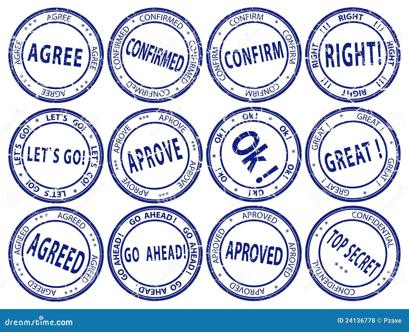 Set of Round Business Stamps - Vector Stock Vector - Illustration of ...