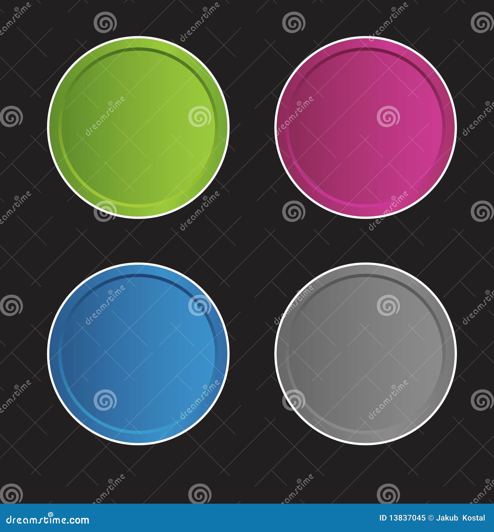 Set of round buttons stock illustration. Illustration of vector - 13837045