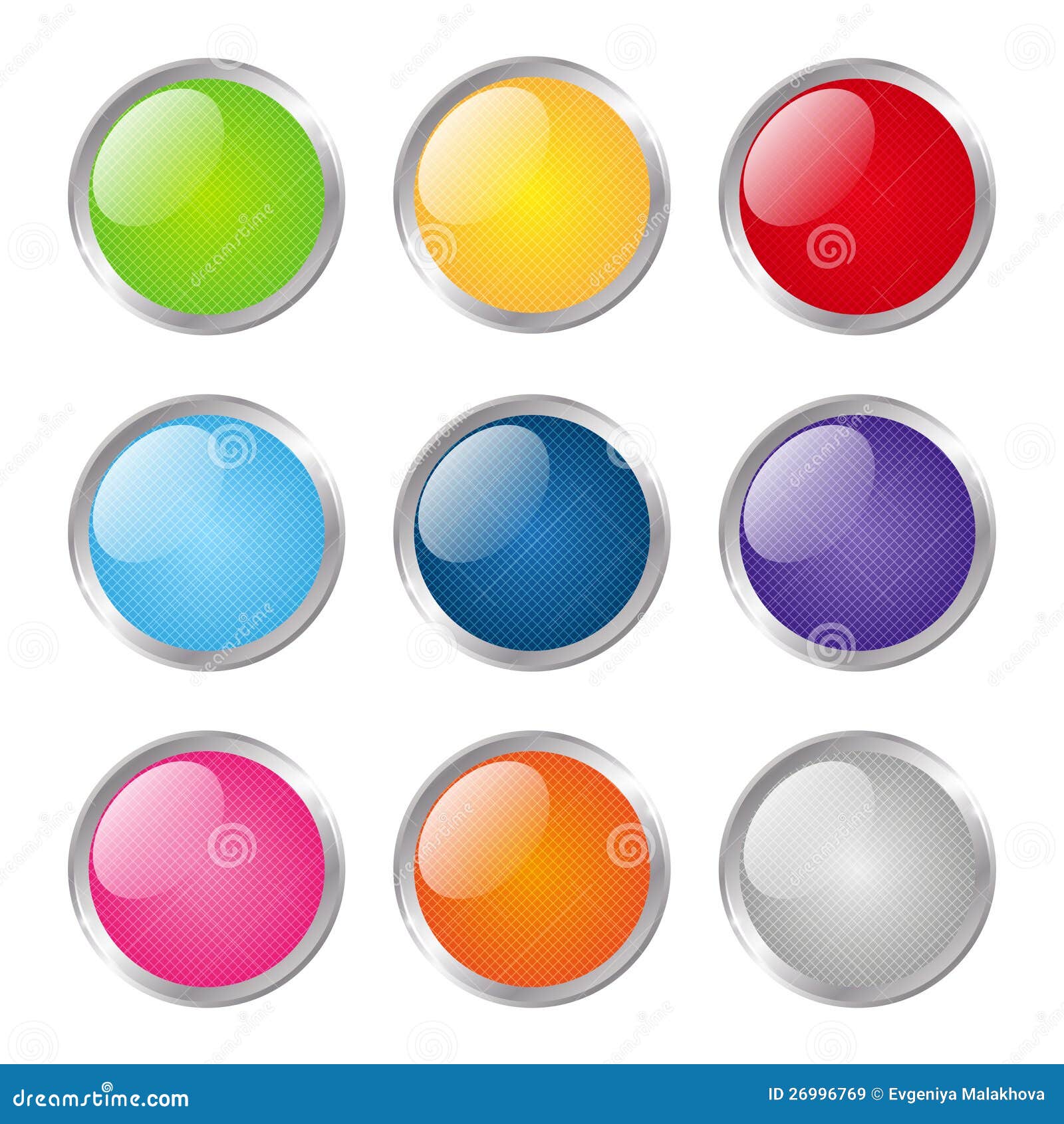 Set of round buttons stock vector. Illustration of orange - 26996769