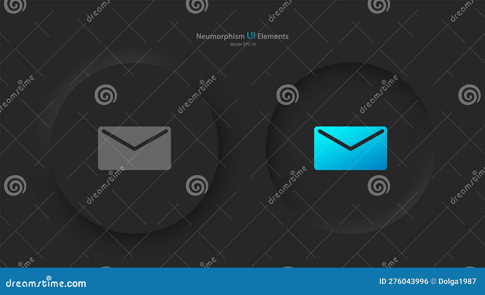 A Set of Round Buttons with Gray and Blue Message Symbols. Stock ...