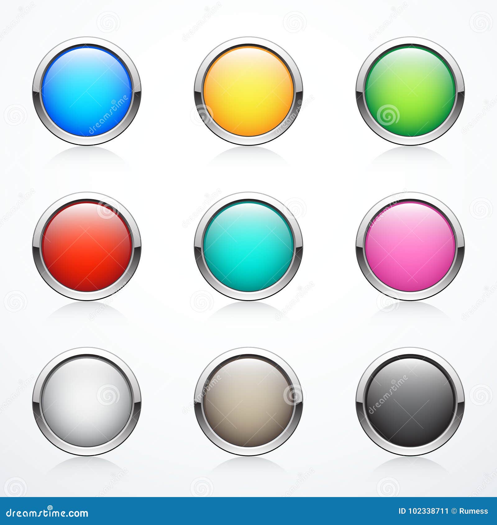 Set of round buttons stock vector. Illustration of modern - 102338711