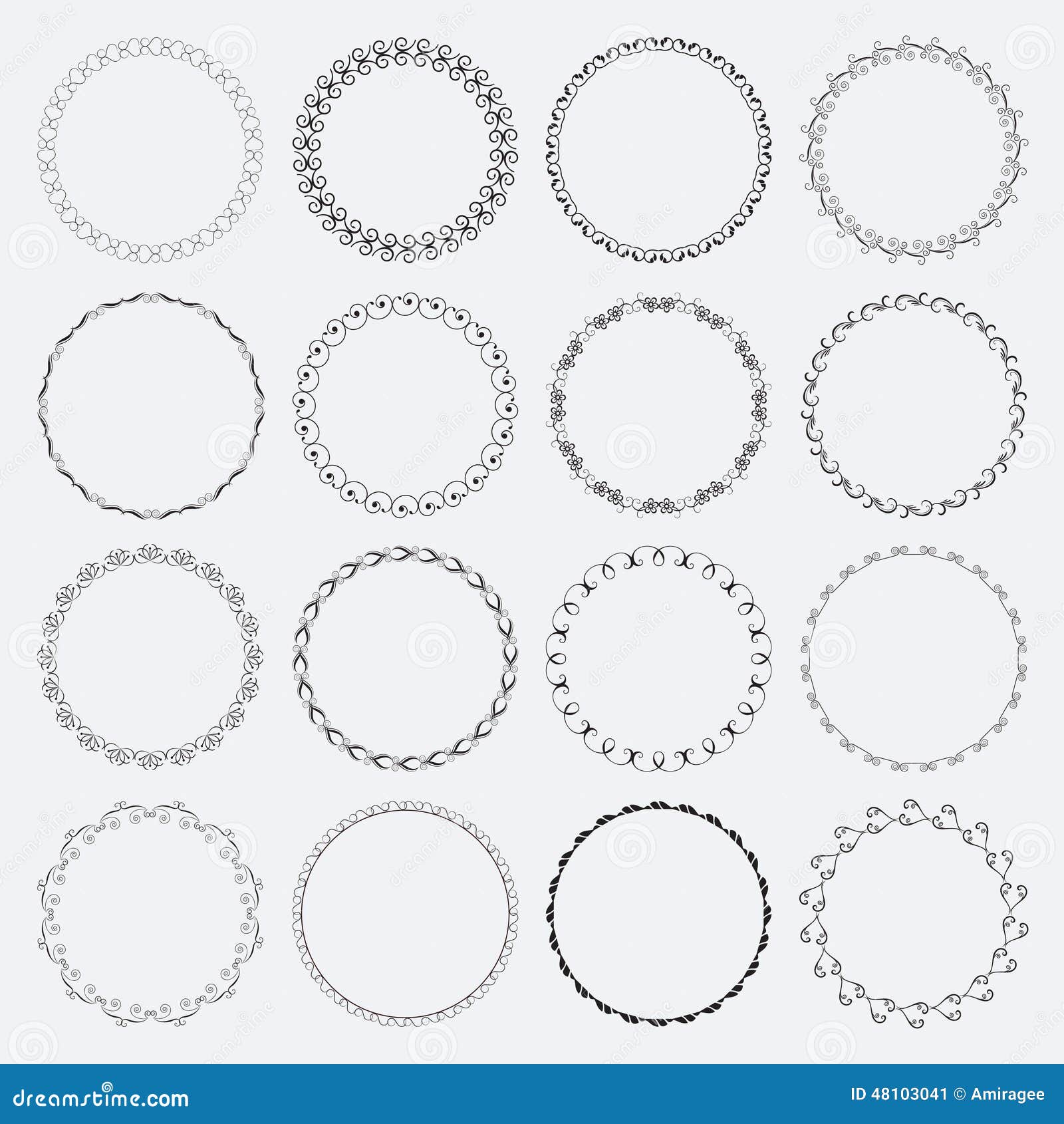 Set of Round and Circular Decorative Patterns Stock Vector ...