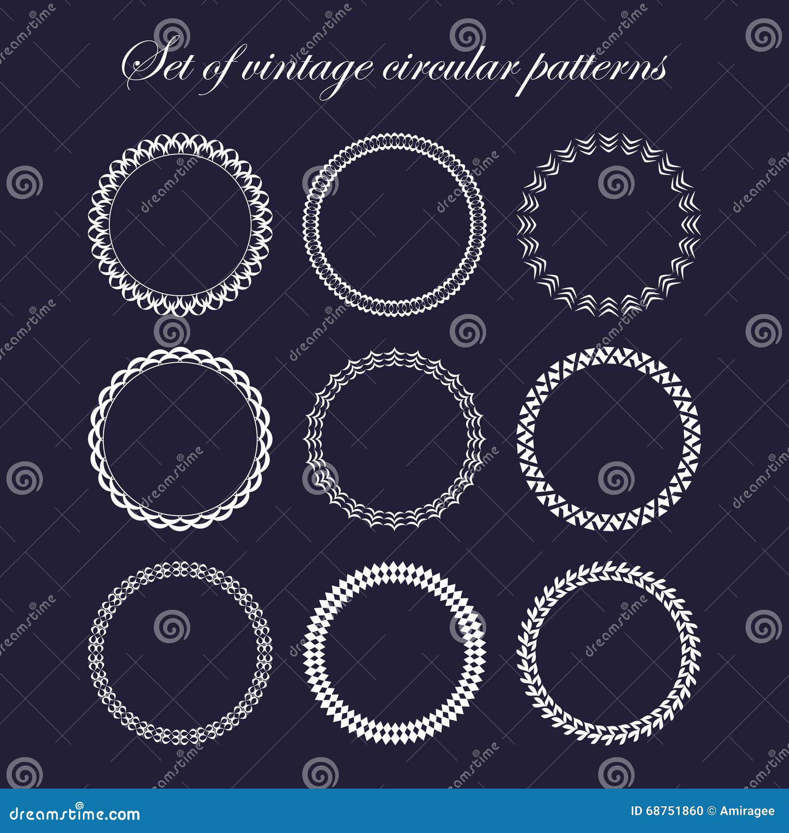 Set of Round and Circular Decorative Patterns Stock Vector ...