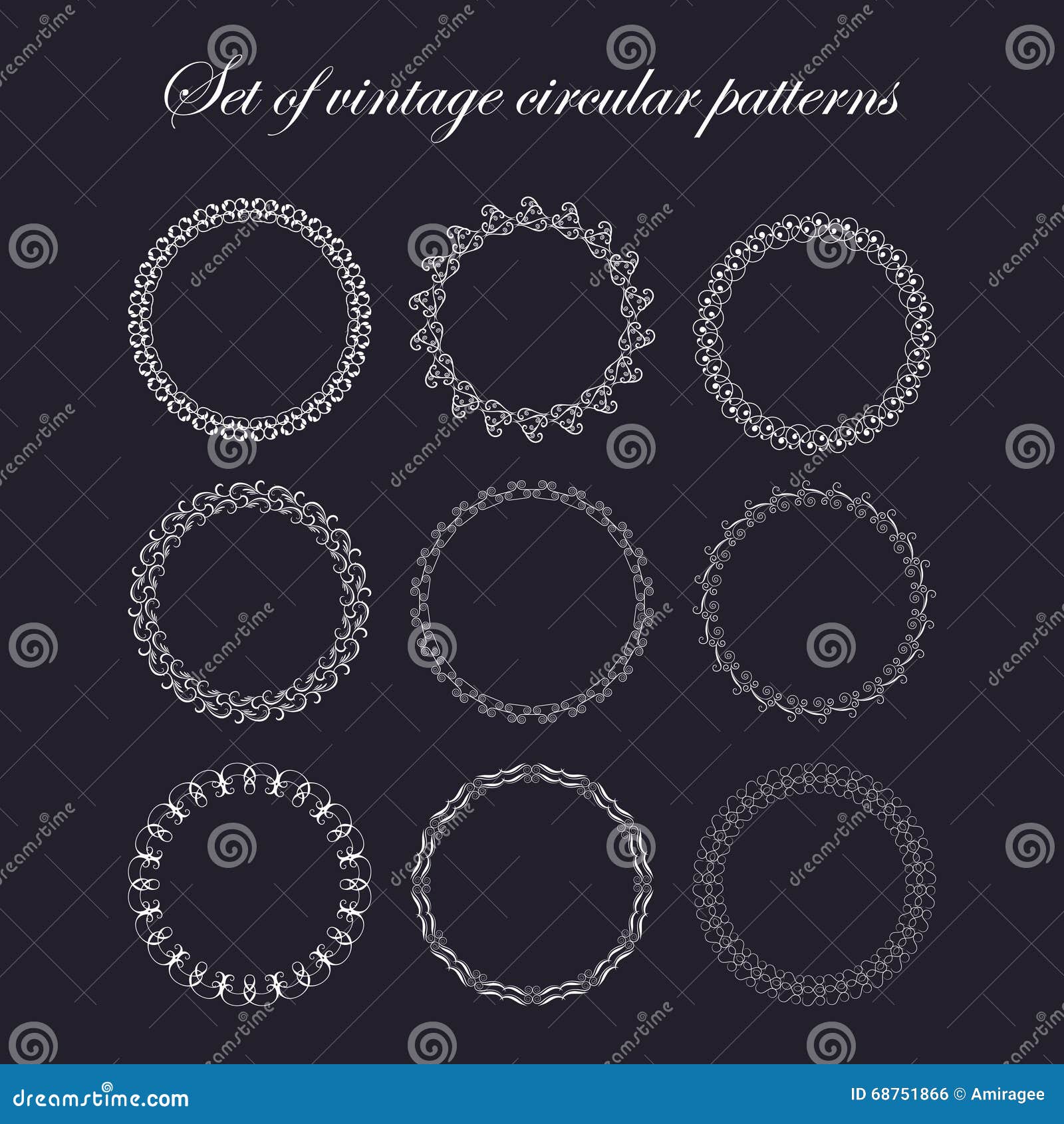 Set of Round and Circular Decorative Patterns Stock Vector ...