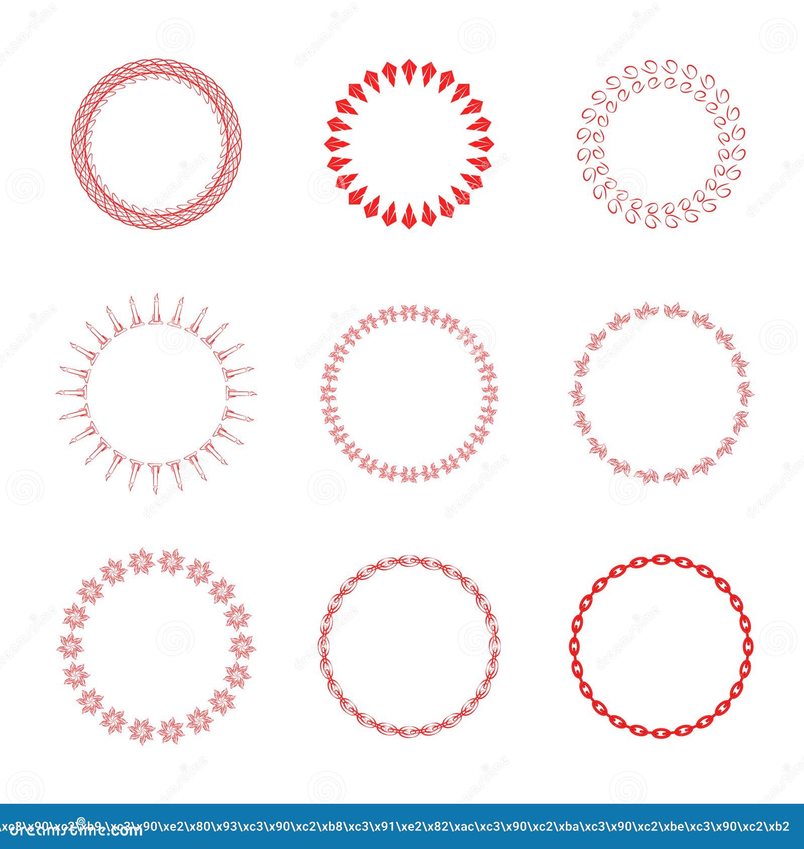 Set of Round and Circular Decorative Patterns for Design Frameworks and ...