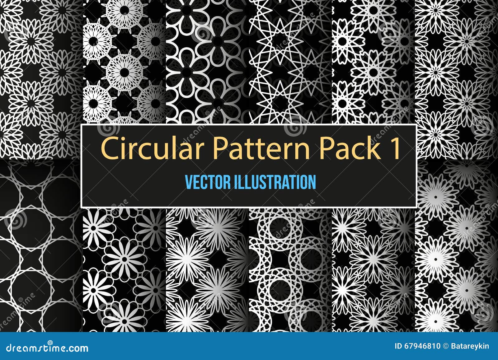 Set of Round and Circular Decorative Patterns Stock Vector ...