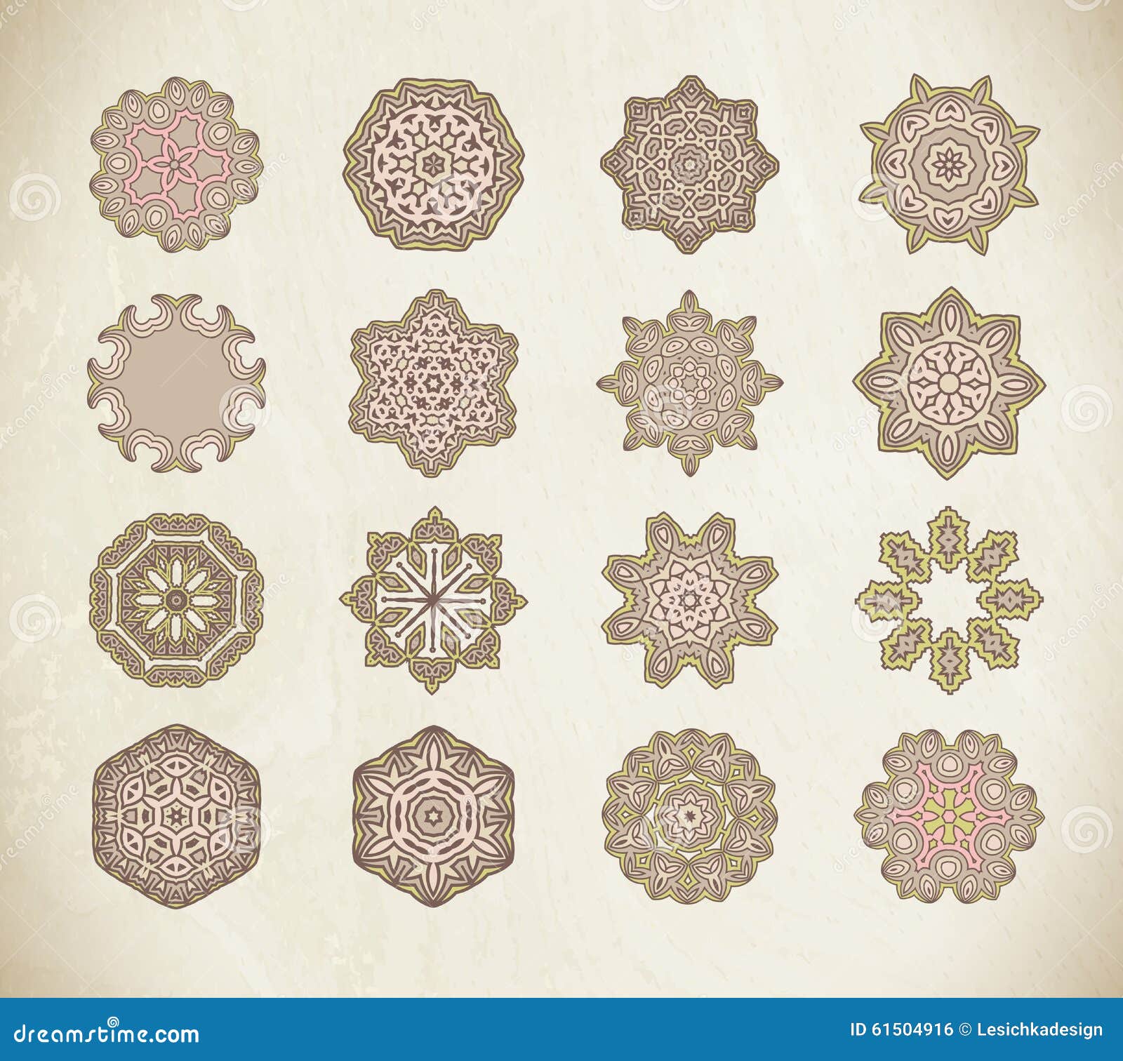 Set of Round and Circular Decorative Patterns. Stock Vector ...
