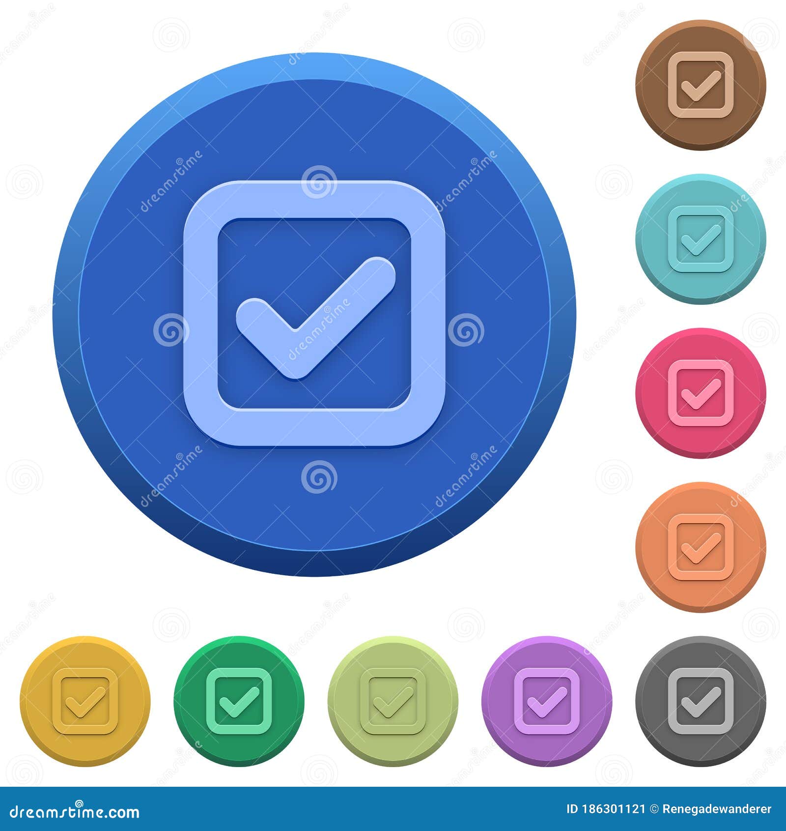 Embossed checkbox buttons stock vector. Illustration of checkbox ...