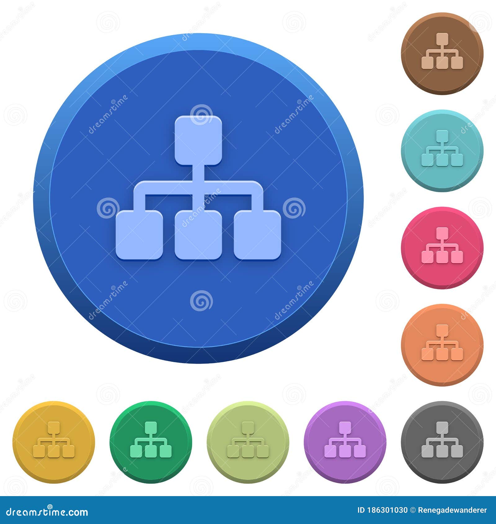 Embossed network buttons stock vector. Illustration of edge - 186301030