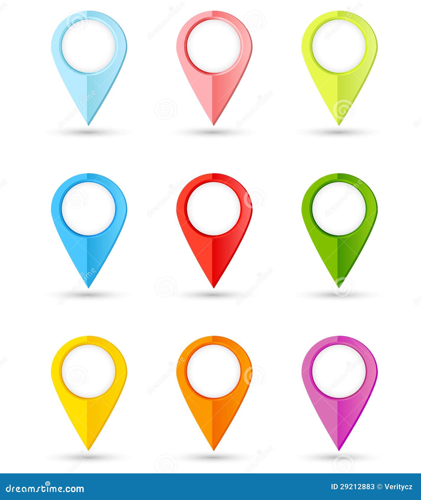 Set of Round Color Pointers with Place for Your Content Stock Vector ...