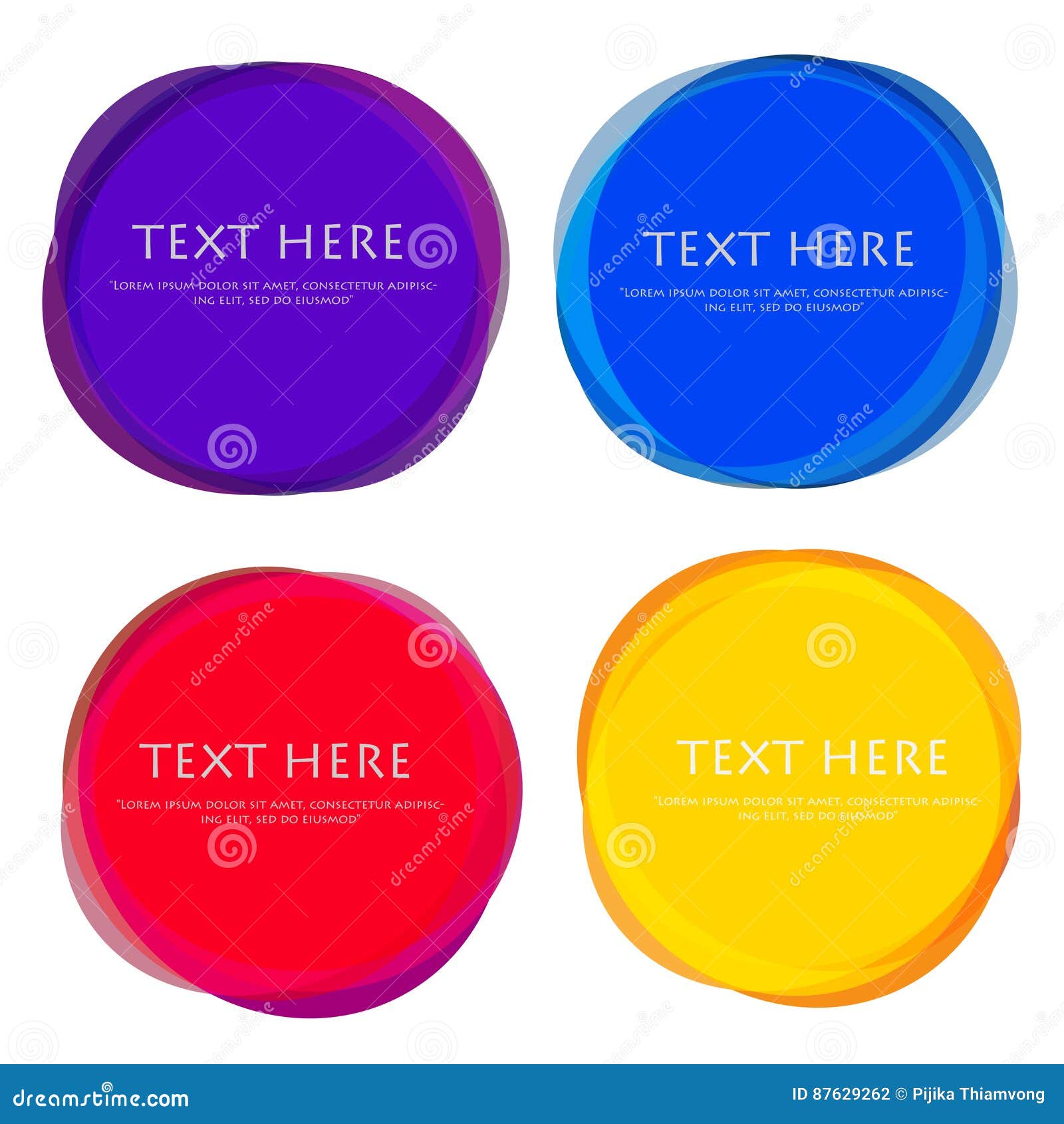 Set of Round Colorful Vector Shapes. Abstract Vector Banners Stock ...